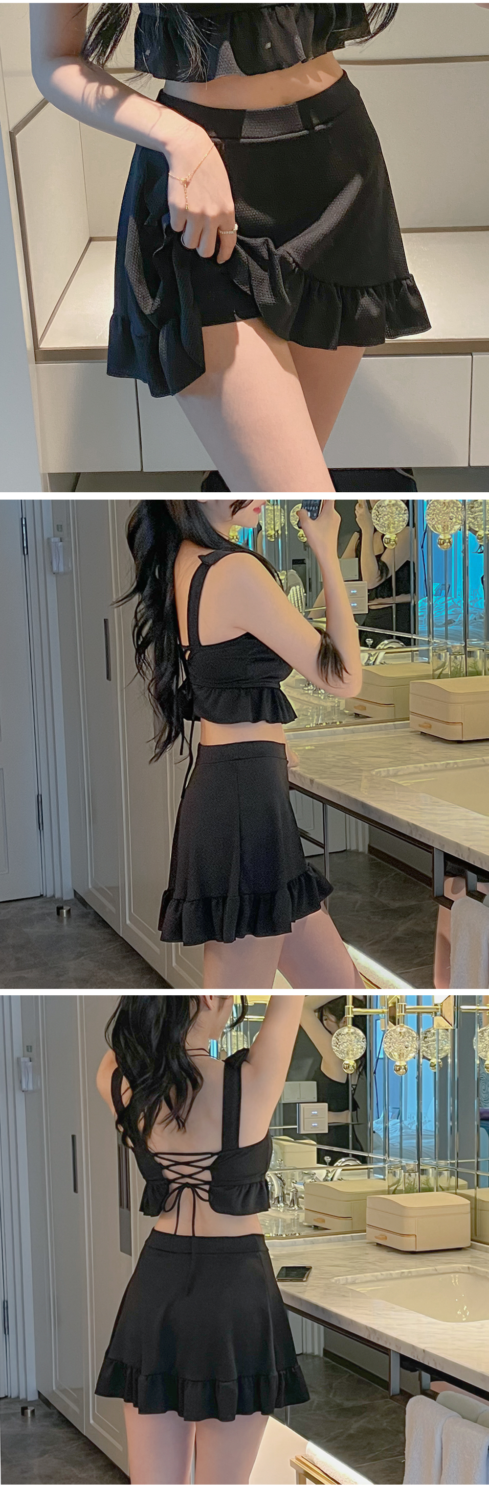 バックレースアップフリルビキニ | レディースファッション通販 - DHOLIC